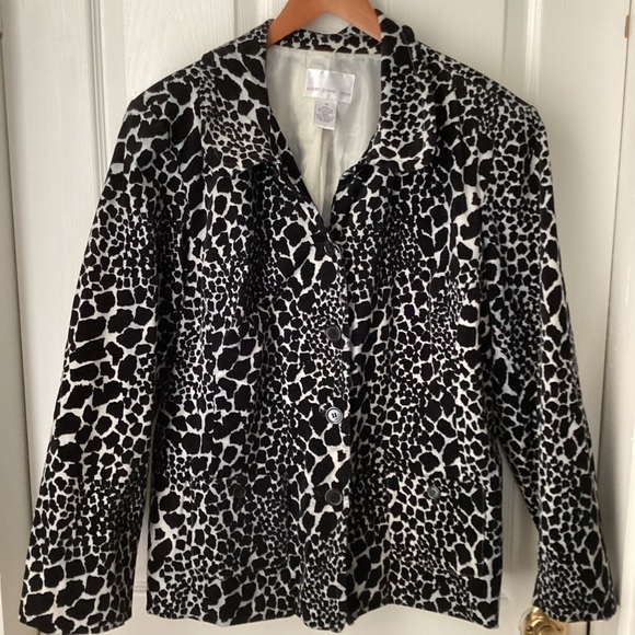 Susan Graver | Jackets & Coats | Susan Graver Black And White Animal ...